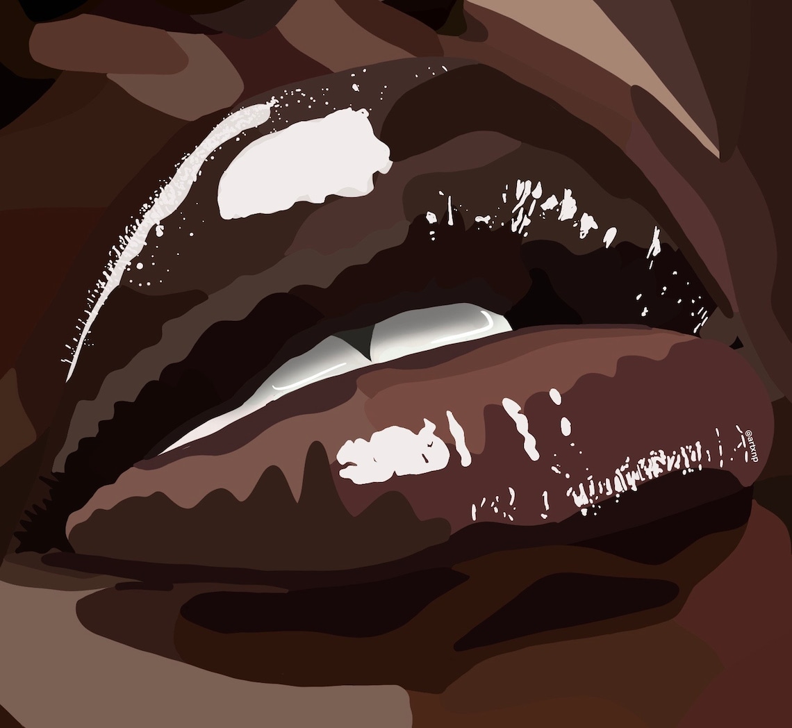 Beauty of It All Black Woman Lips Black Art Lipsgloss Wall Decor ...