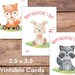 Kids Printable Valentine Cards, Woodland Animal Theme, 2.5 X 3.5 Inches ...