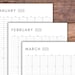 2024 Printable Calendar With Text Lines Simple Calendar Clean Font ...