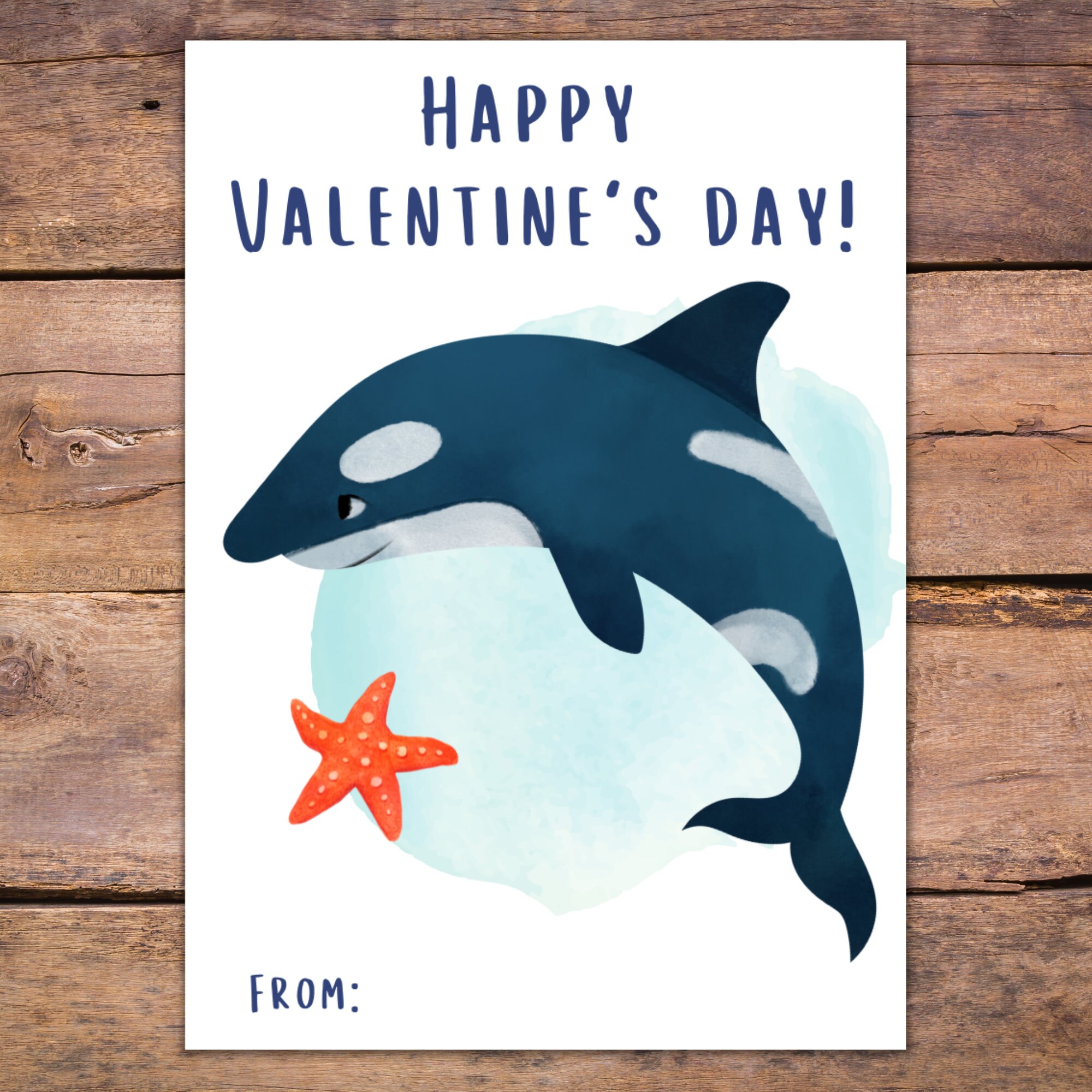 Kids Printable Valentine Cards, Under the Sea Theme, 2.5 X 3.5 Inches ...