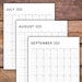 2024 Printable Calendar With Text Lines Simple Calendar Clean Font ...