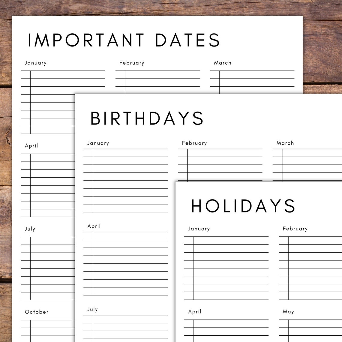 Minimalist Year of Important Dates Modern Simple Design Year at A ...