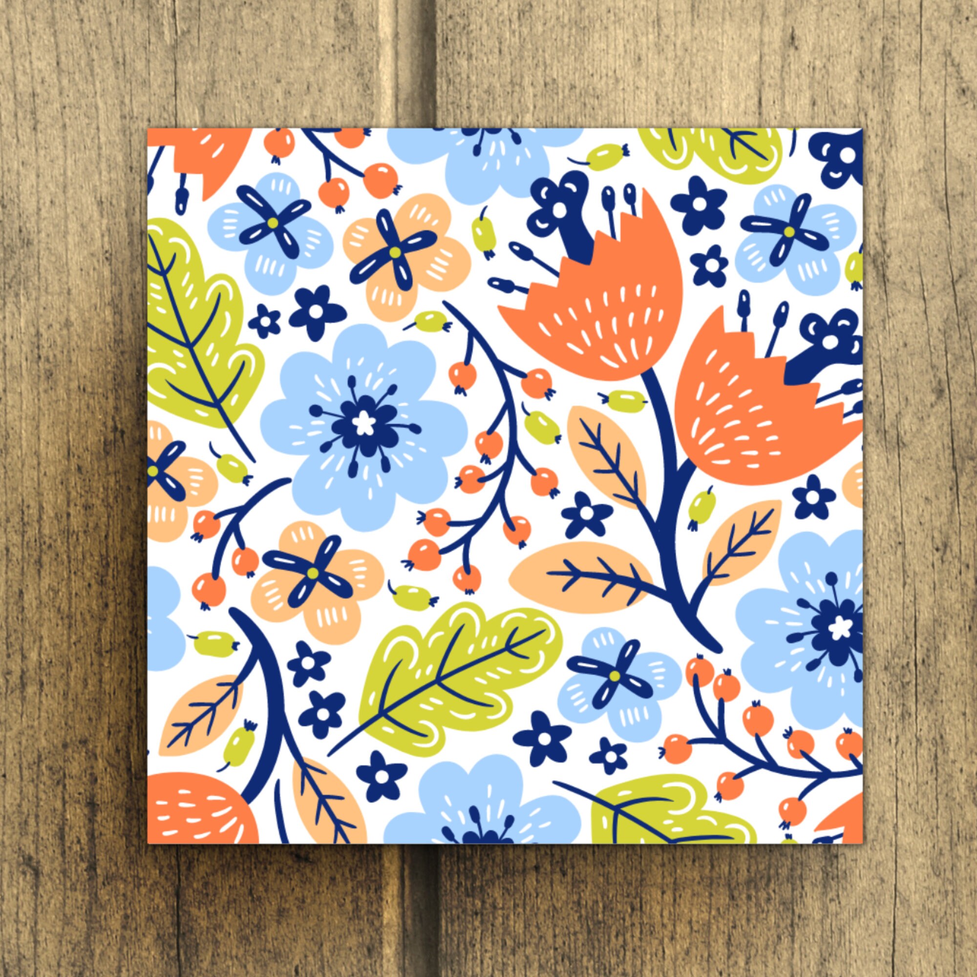 Printable Mini Greeting Cards, 2.5 X 2.5 Folded Cards, Floral Pattern ... Printable Mini Greeting Cards, 2.5 X 2.5 Folded Cards, Floral Pattern ...