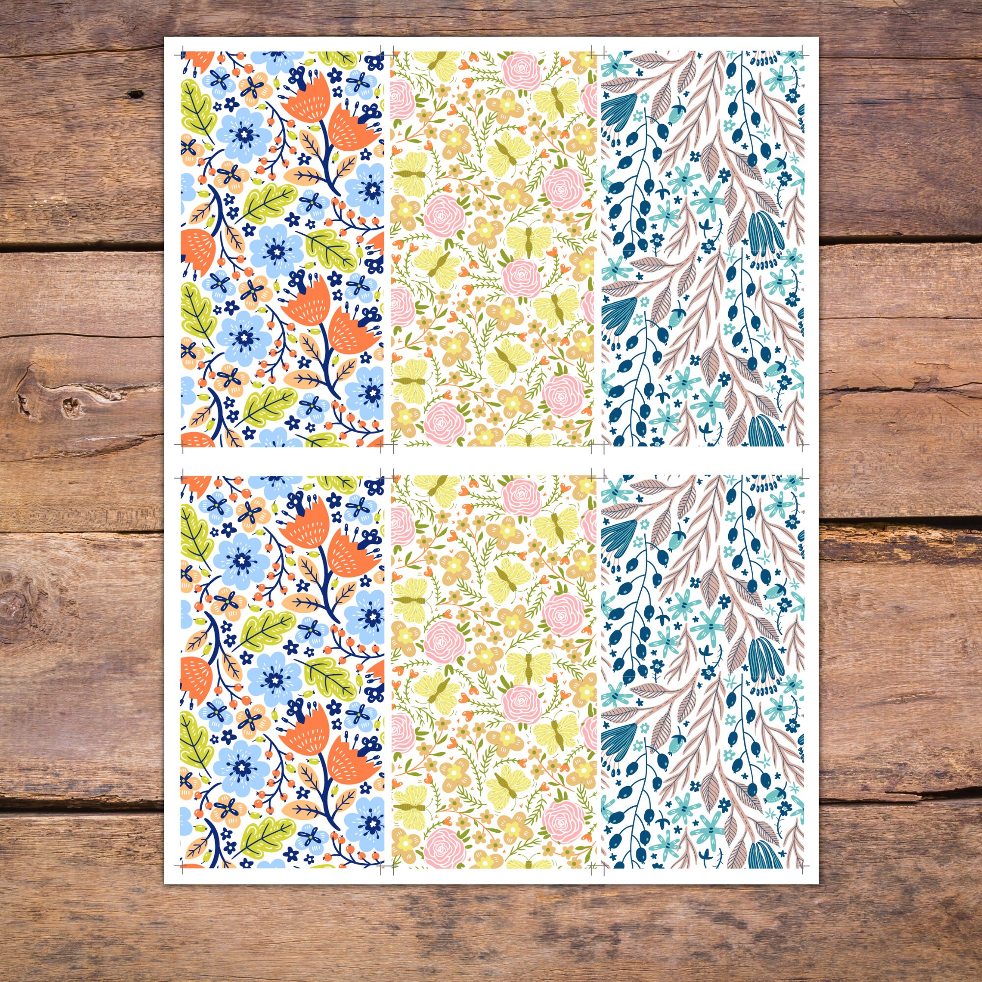 Printable Mini Greeting Cards, 2.5 X 2.5 Folded Cards, Floral Pattern ... Printable Mini Greeting Cards, 2.5 X 2.5 Folded Cards, Floral Pattern ...