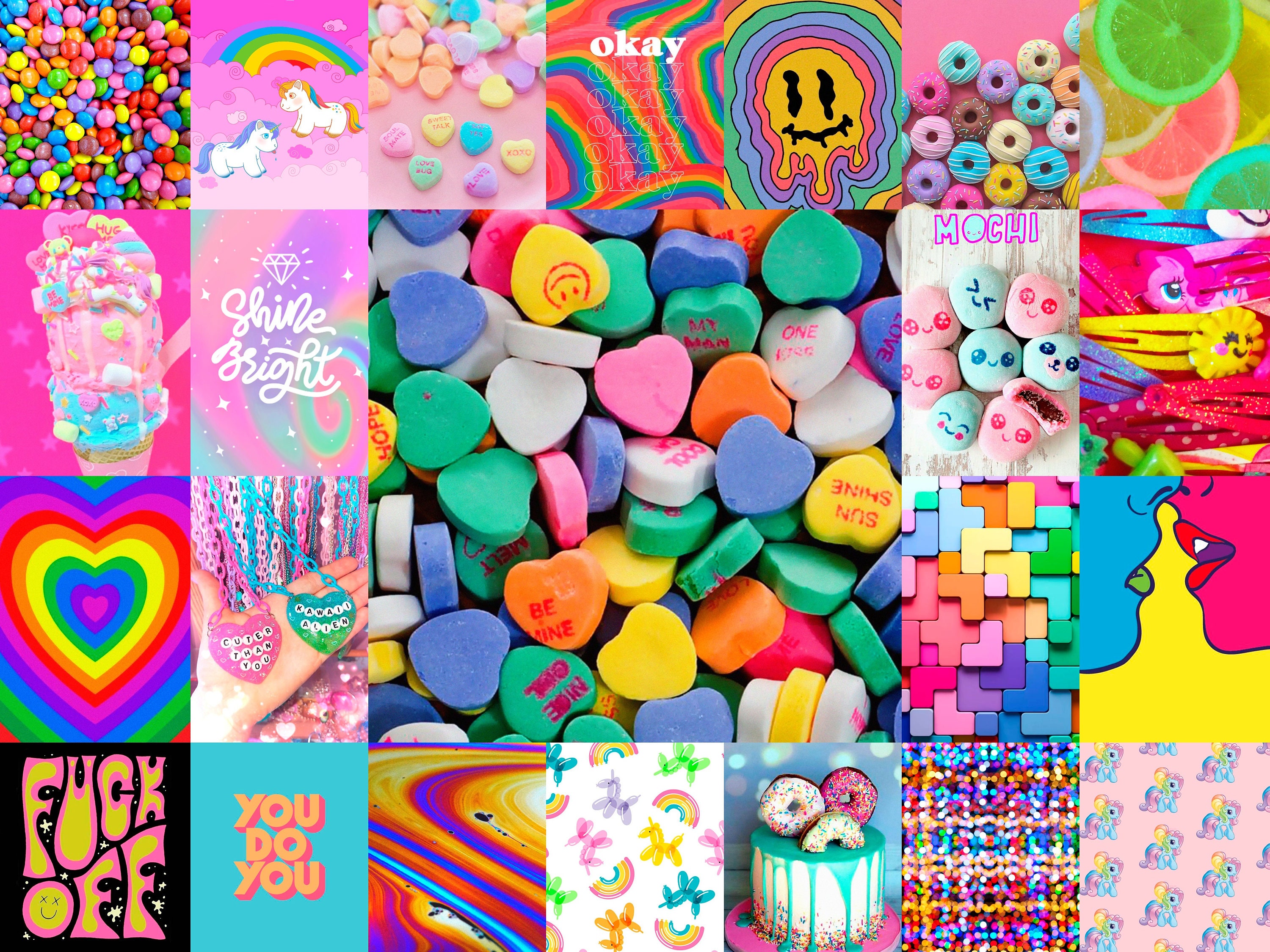 51 pcs Indie kid Collage kit pink PRINTS. Aesthetic room decor | Etsy