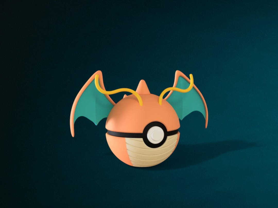Dragonite Pokeball, Collectible Pokemon Inspired Decorative Poke Ball ...