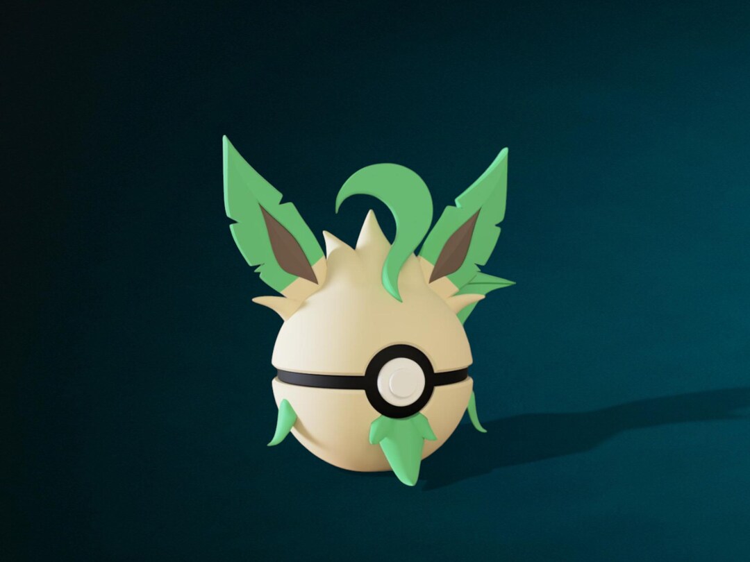 Leafeon Pokeball, Collectible Pokemon Inspired Decorative Poke Ball ...