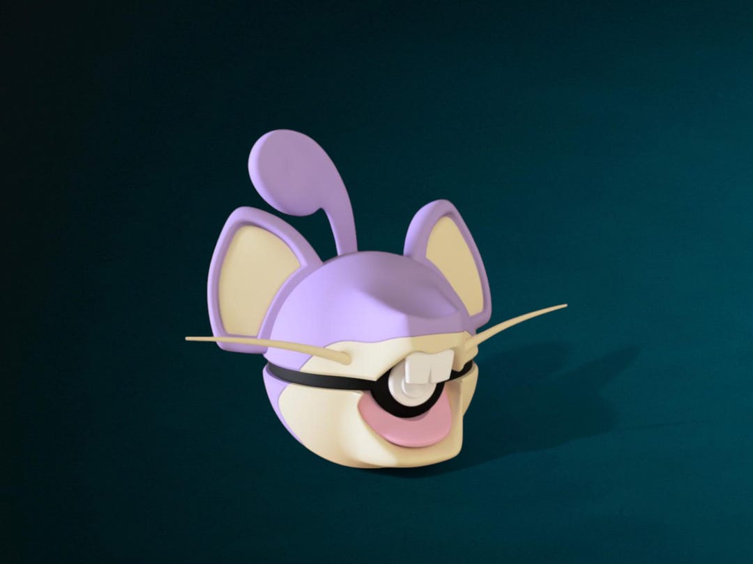 Rattata Pokeball, Collectible Pokemon Inspired Decorative Poke Ball ...