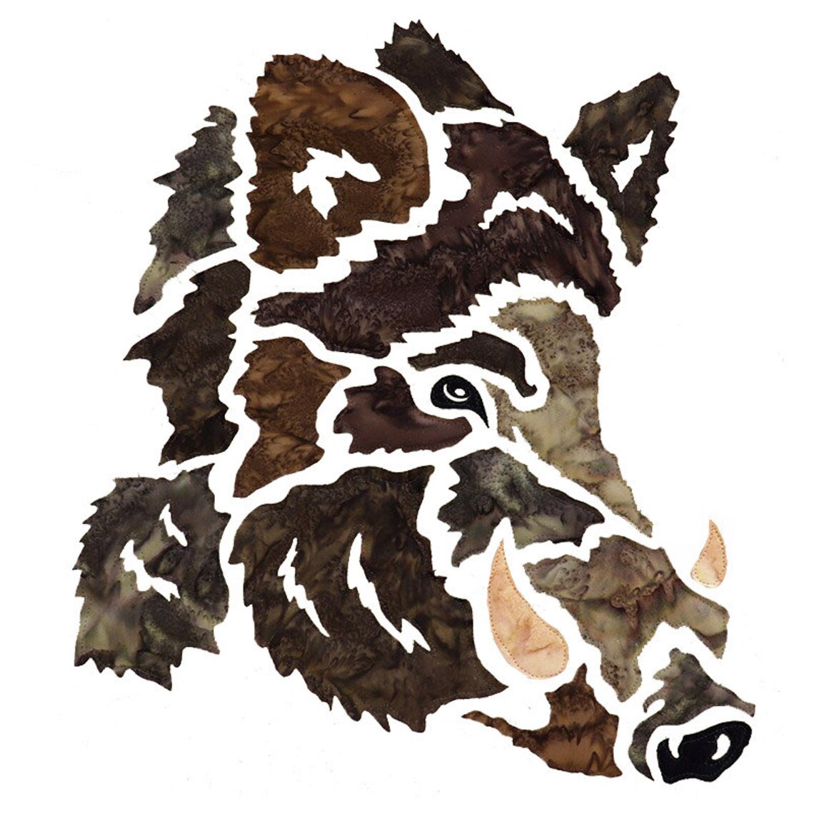 Boar Laser Cut Applique Kit Prefused Fabric Applique - Etsy