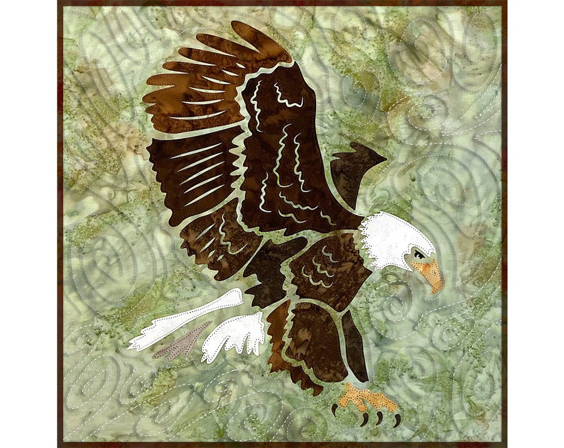 Eagle Laser Cut Applique Kit, Prefused Fabric Applique, Applique Kit ...