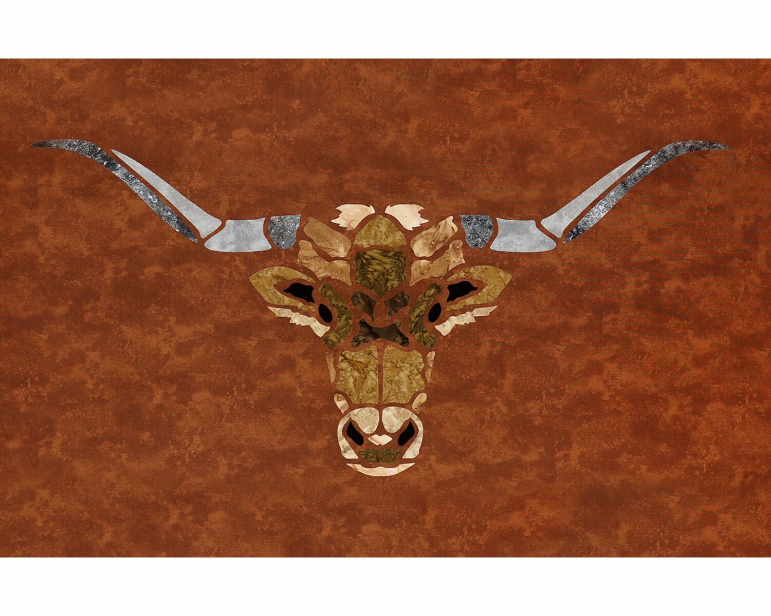 Longhorn: Large - Laser Cut Applique Kit,prefused Fabric Applique ...