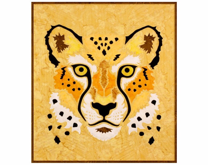 Cheetah Laser Cut Applique Kit (20x20"), Prefused Precut Fabric, DIY ...