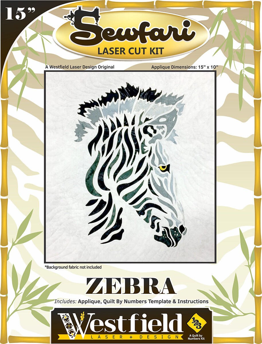 Zebra Laser Cut Applique Kit Prefused Fabric Applique - Etsy