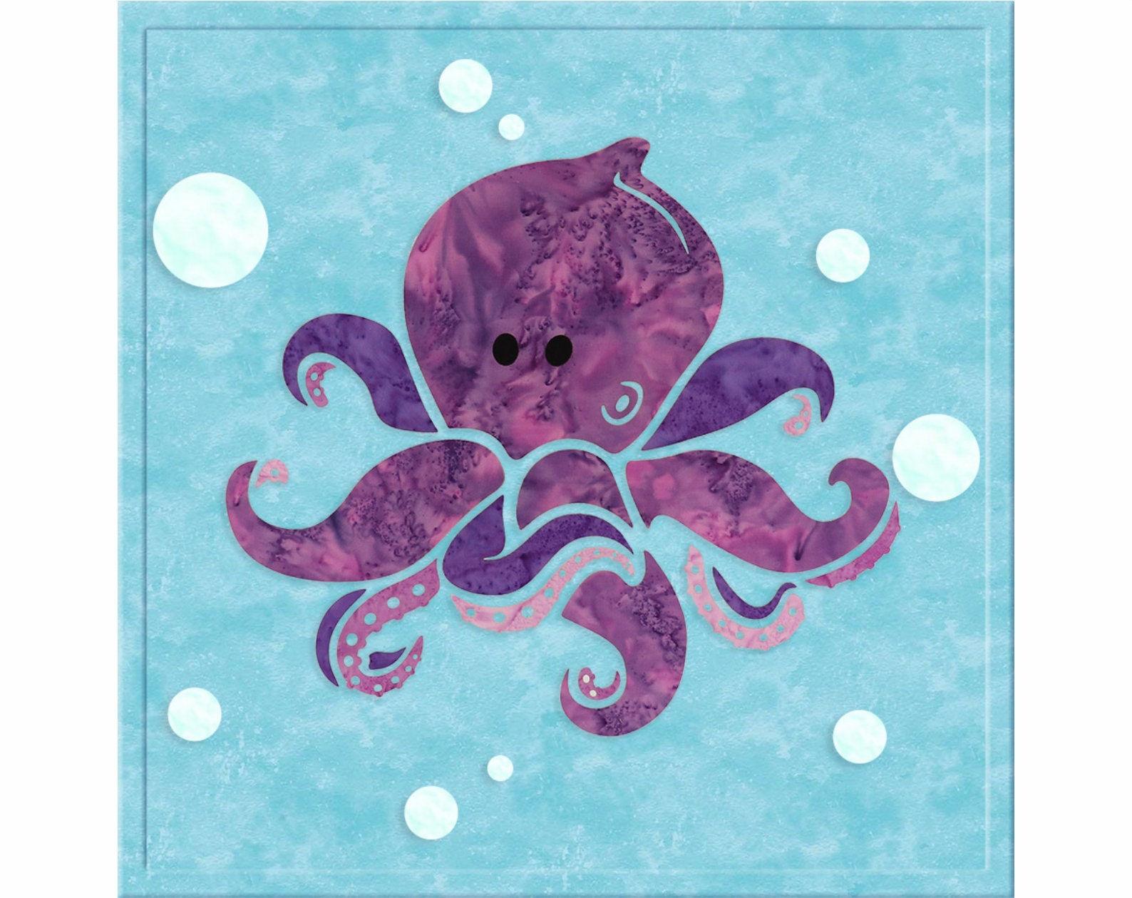 Octopus - Laser Cut Applique Kit, Prefused Fabric Applique, Applique ...