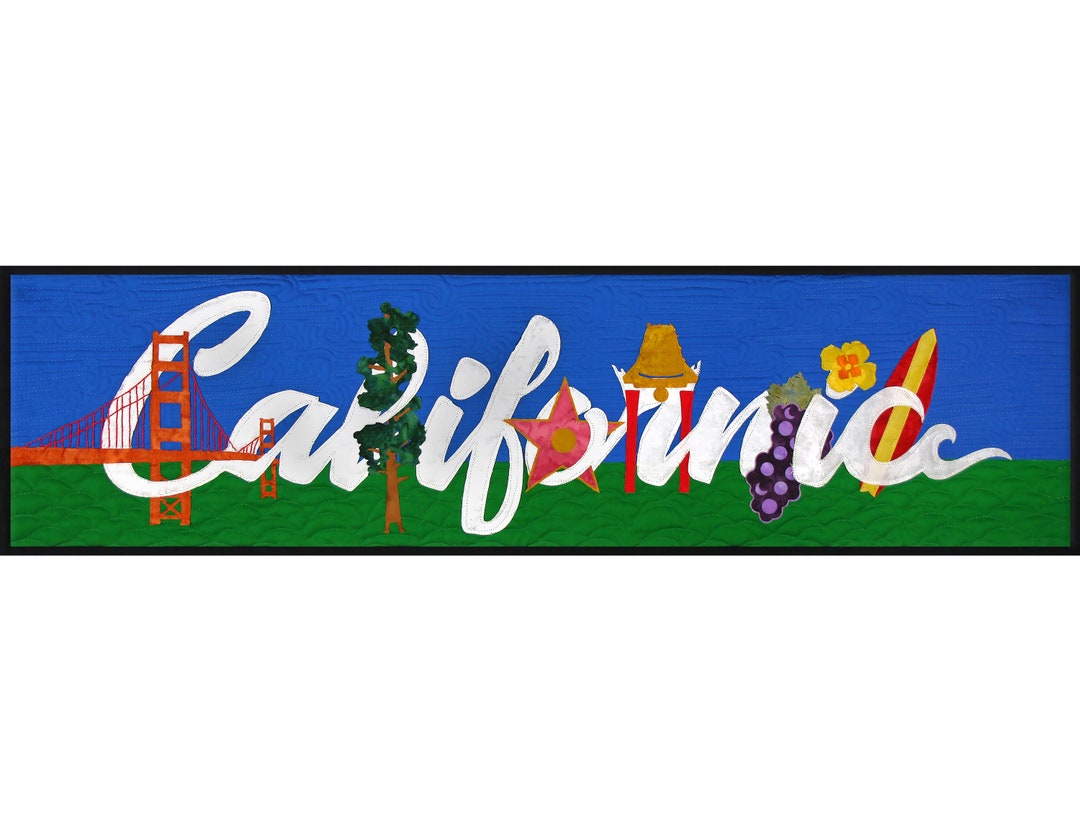 California Laser Cut Applique Kit, Prefused Fabric Applique, Applique ...