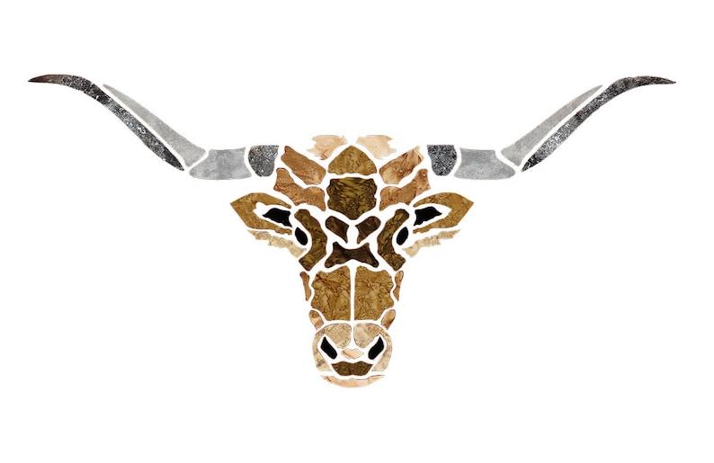Longhorn: Large - Laser Cut Applique Kit,prefused Fabric Applique ...