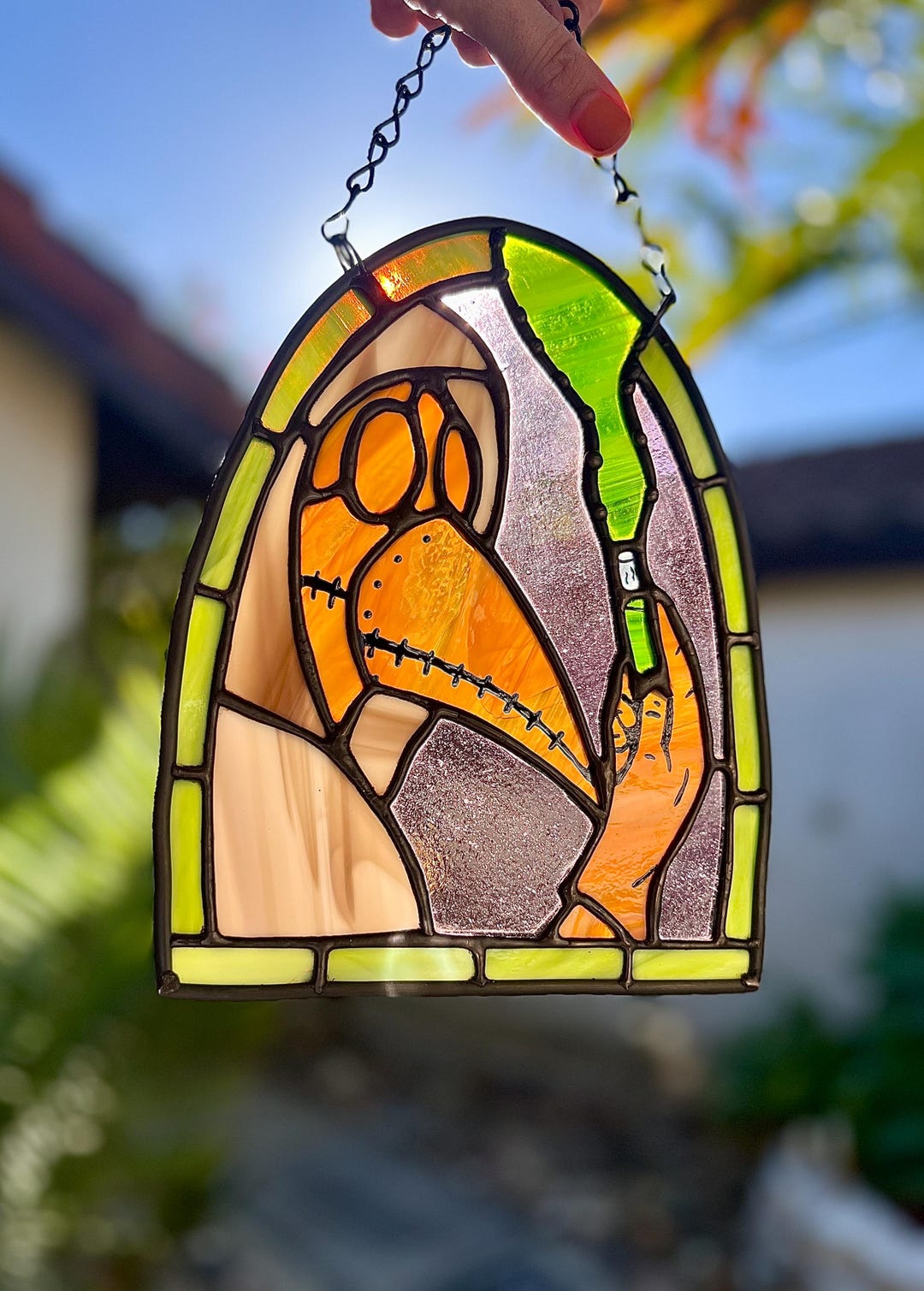 Stained Glass Plague Doctor With Noxious Vial Window Pane - Original ...