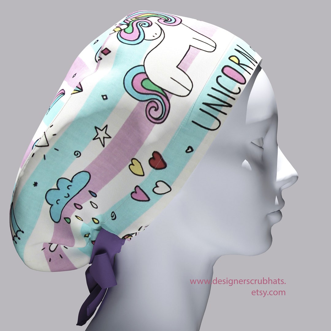Unicorn Scrub Caps for Women Ponytail Scrub Cap,surgical Caps Women ...