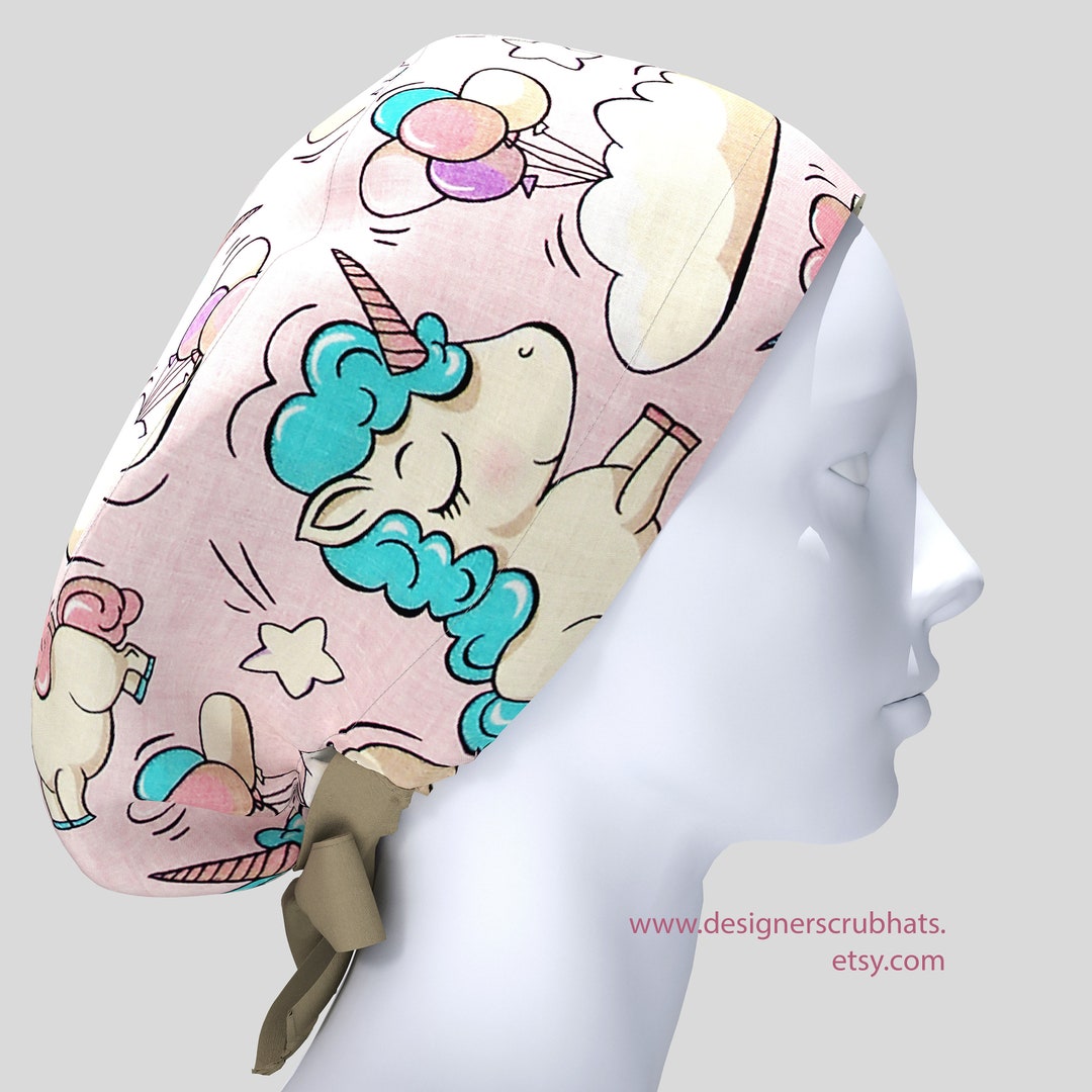 Nurse Gift Surgical Boufant Scrub Hat Ponytail Scrub Cap.medical Scrub ...