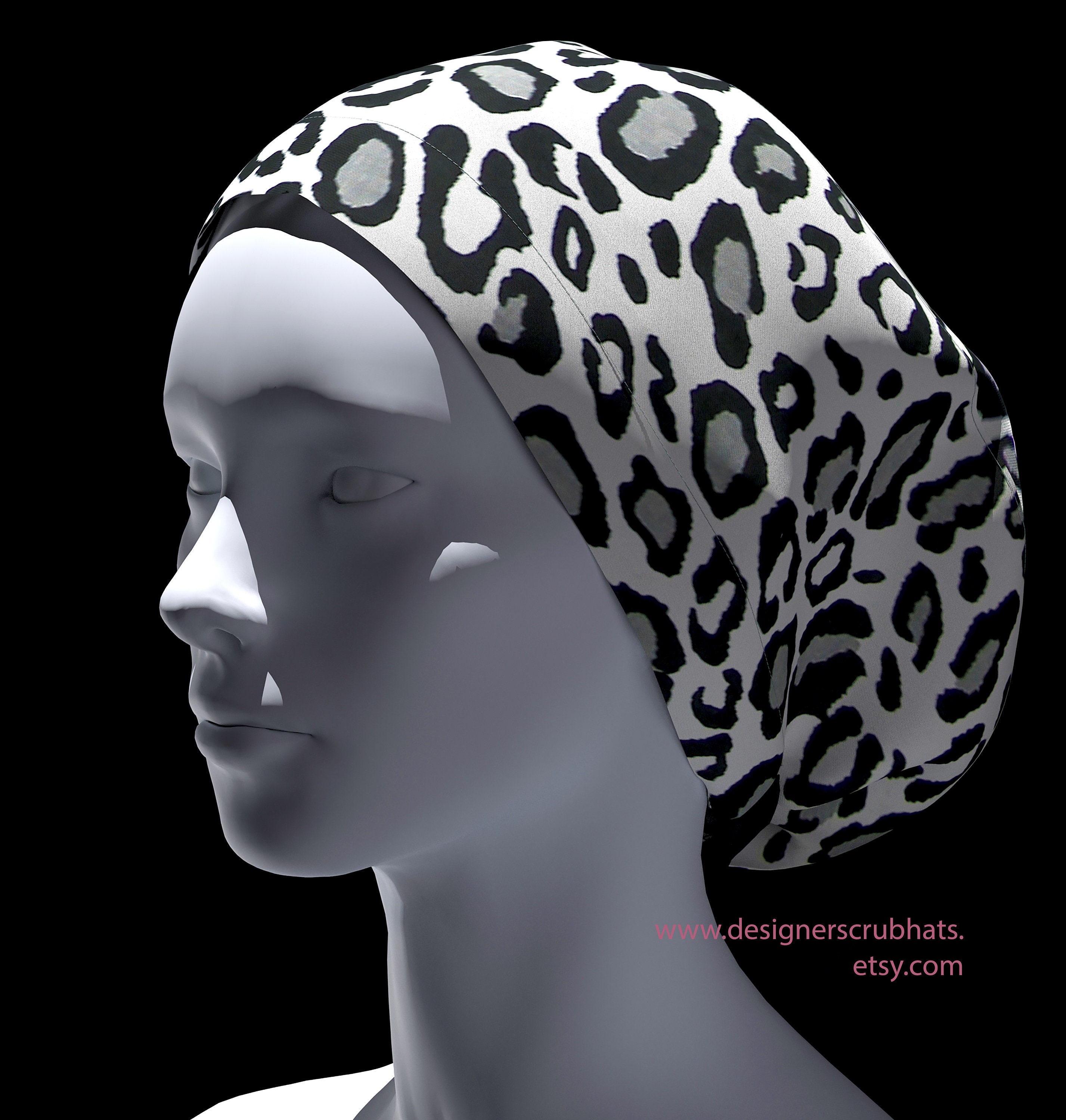 Leopard Black Print Scrub Caps for Women Ponytail Scrub Cap - Etsy UK