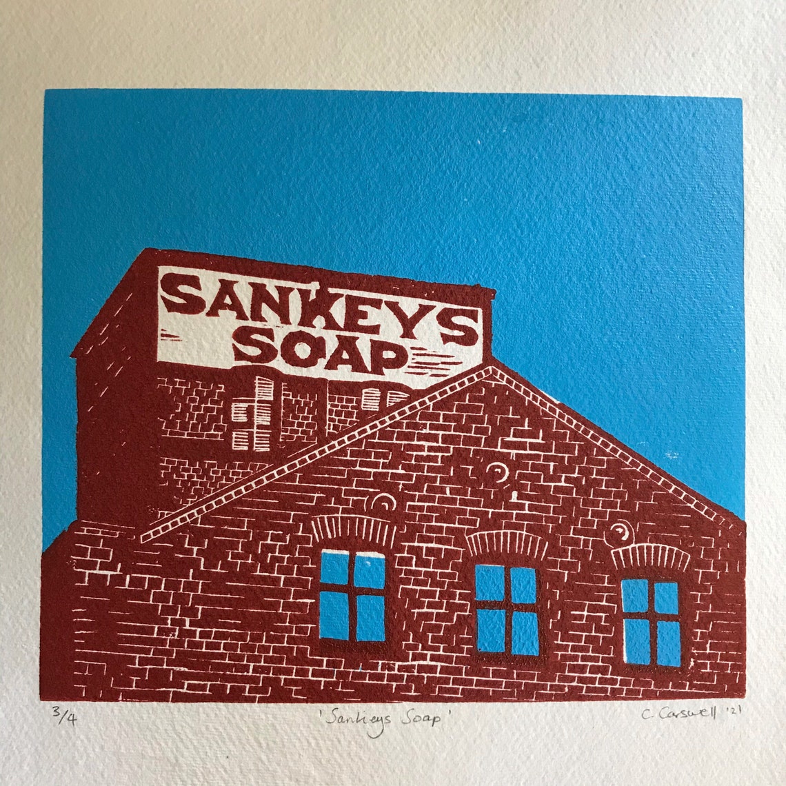 Sankeys Soap 90s Manchester Club Northern Art A3 Handprinted Linoprint ...