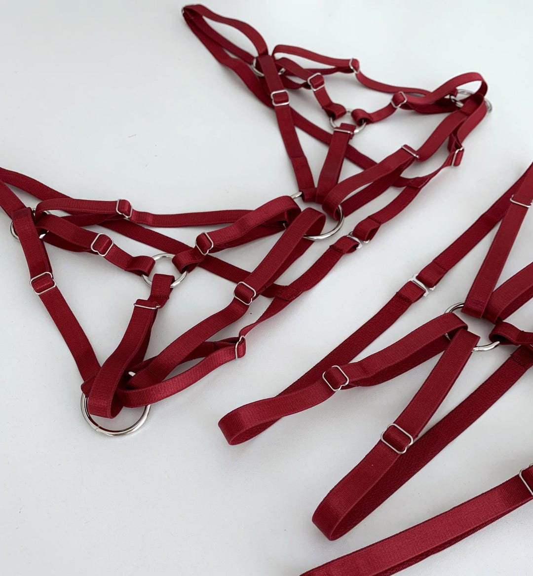 Lingerie Harness Bra With Nipple Rings MONNA - Etsy