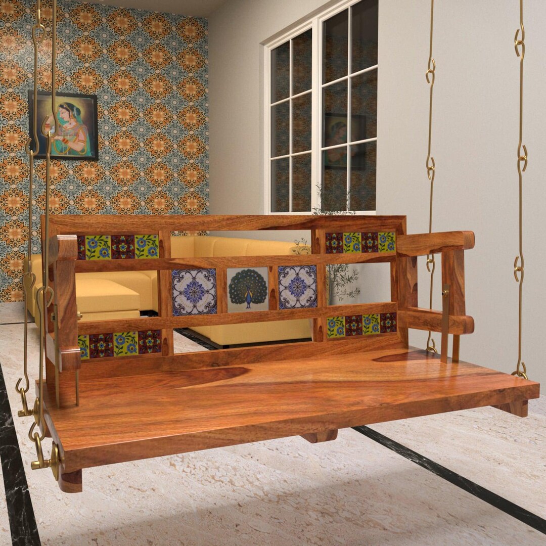 Wood Bench Swing, Backyard Swing Bench Swing, Swing Bed, Porch Bed ...
