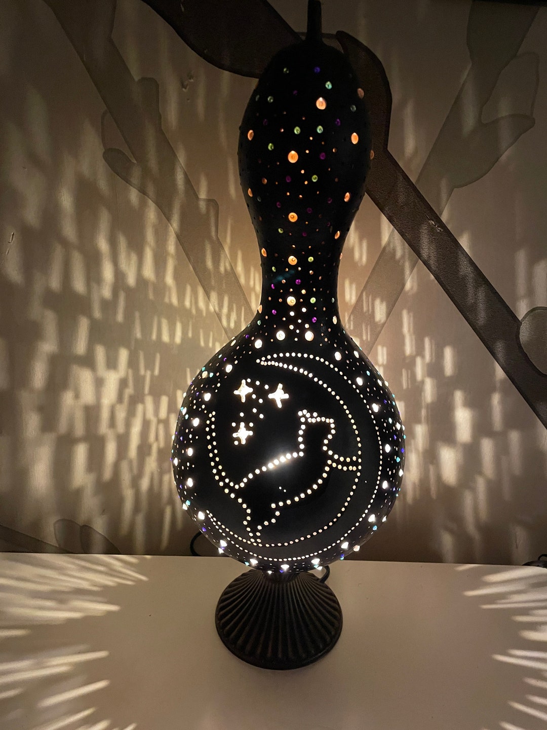 Gourd Lamp - Light Object - Lamp Shade - Night Lamp - Cat & the Moon 2 ...