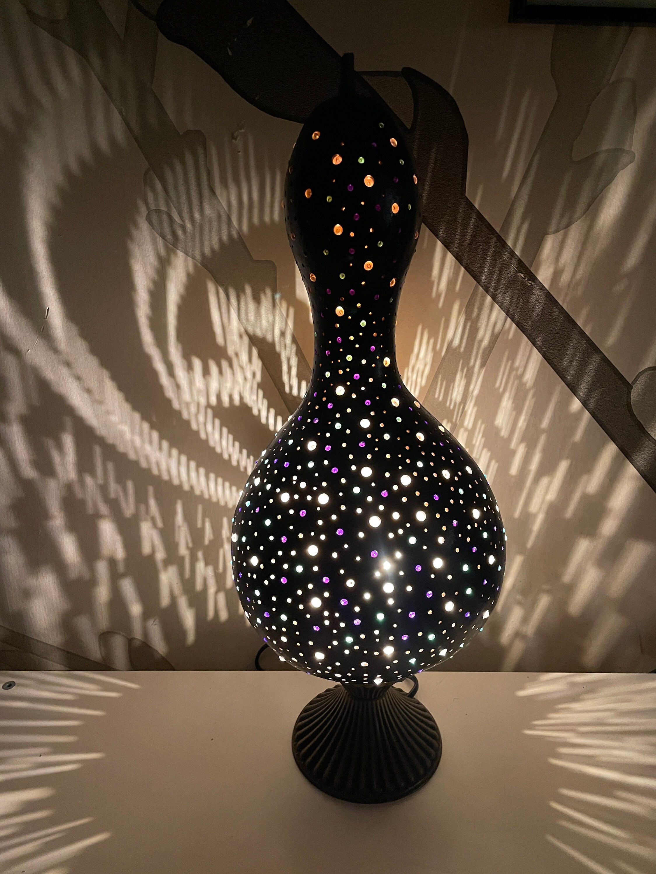 Gourd Lamp - Light Object - Lamp Shade - Night Lamp - Cat & the Moon 2 ...