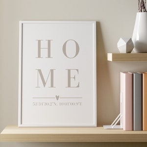 Personalised Home Poster, Custom Home Print, Home Coordinates Poster ...