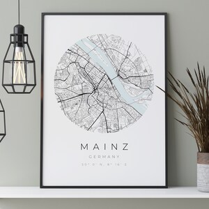 Mainz Map Poster, Mainz Map Print, Mainz Poster, Mainz Coordinates ...