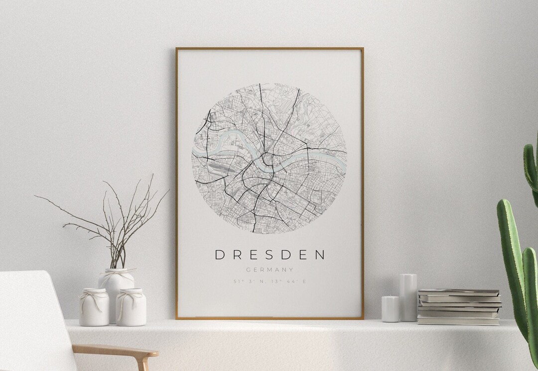 Dresden Map Poster, Dresden Karte, Dresden Poster, Dresden Koordinaten ...