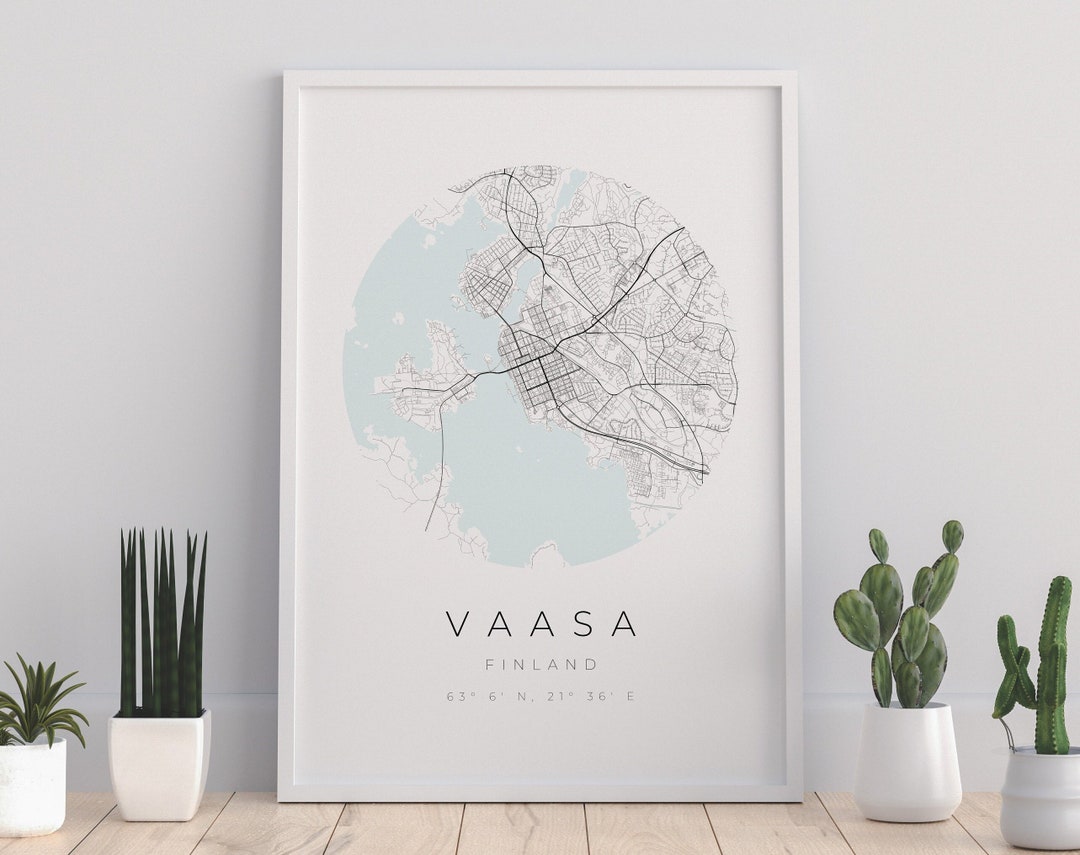 Vaasa Map Poster, Vaasa Minimalist, Vaasa Map Print, Vaasa Print, Vaasa ...