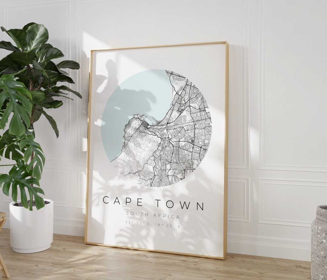 Cape Town Map Poster, Cape Town Minimalist, Cape Town Map Print, Cape ...