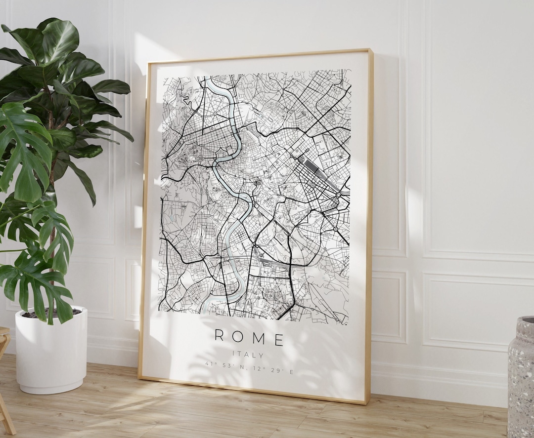 Rom Map Poster, Rom Minimalistisch, Rom Vintage Poster, Rom Poster, Rom ...