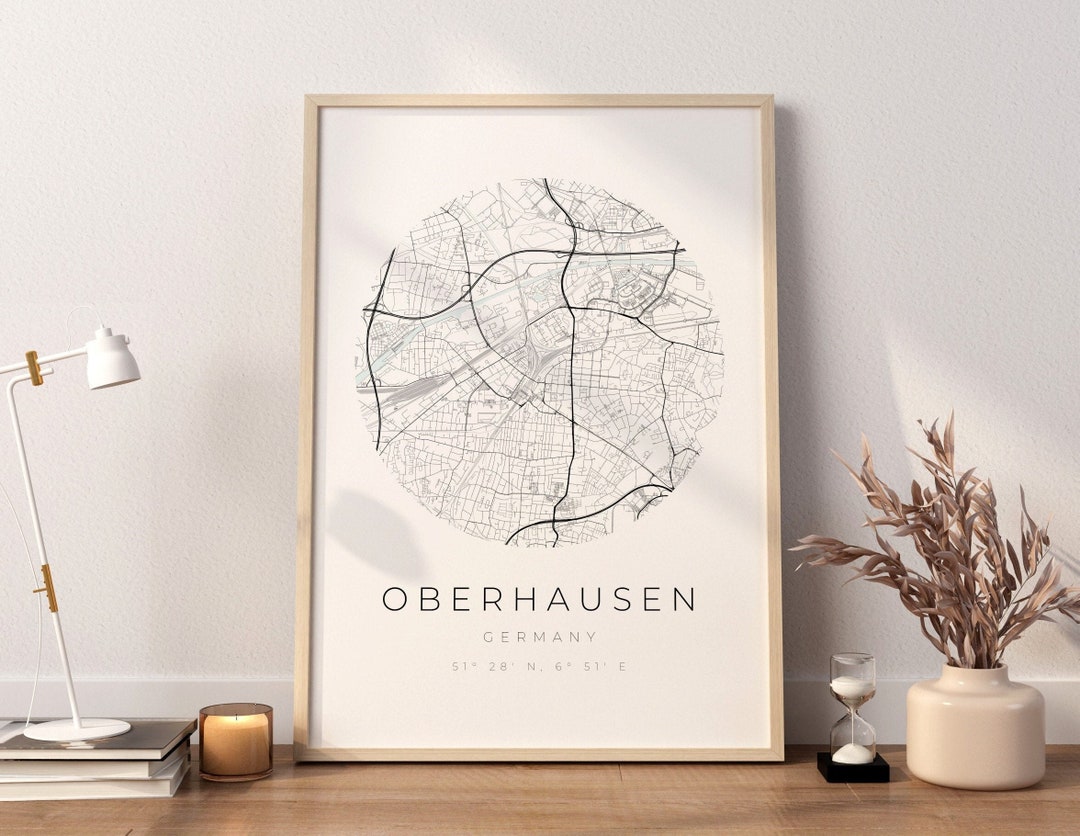 Oberhausen Map Poster, Oberhausen Minimalist Poster, Oberhausen Map Print, Oberhausen Poster ...