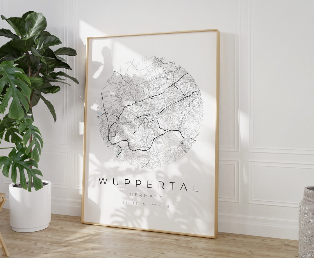 Wuppertal Map Poster, Wuppertal Map Print, Wuppertal Poster, Wuppertal ...