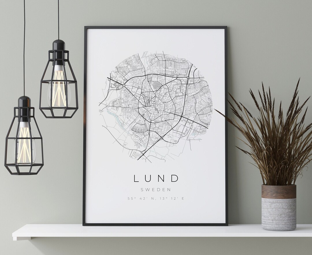 Lund Map Poster, Lund Minimalist, Lund Map Print, Lund Poster, Lund ...