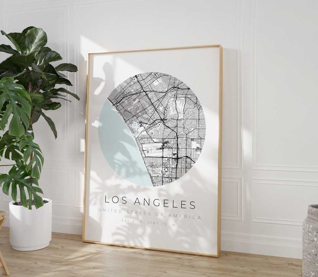 Los Angeles Map Poster, Los Angeles Map Wall Art, Los Angeles Map Print ...