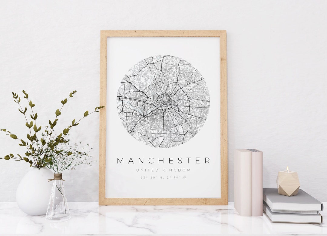 Manchester Map Poster, Manchester Photo Poster, Manchester Poster ...