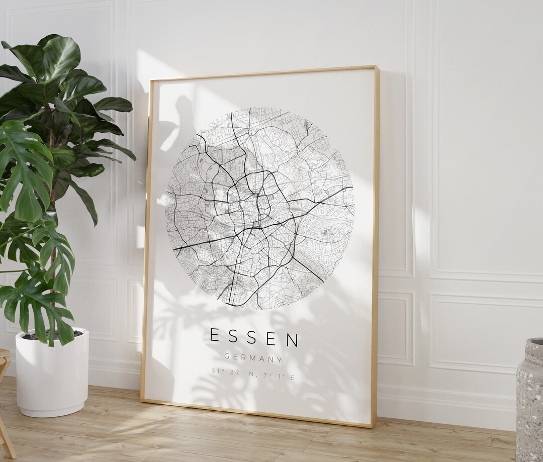 Essen Map Poster, Essen Minimalistisch, Essen Vintage Poster, Essen ...