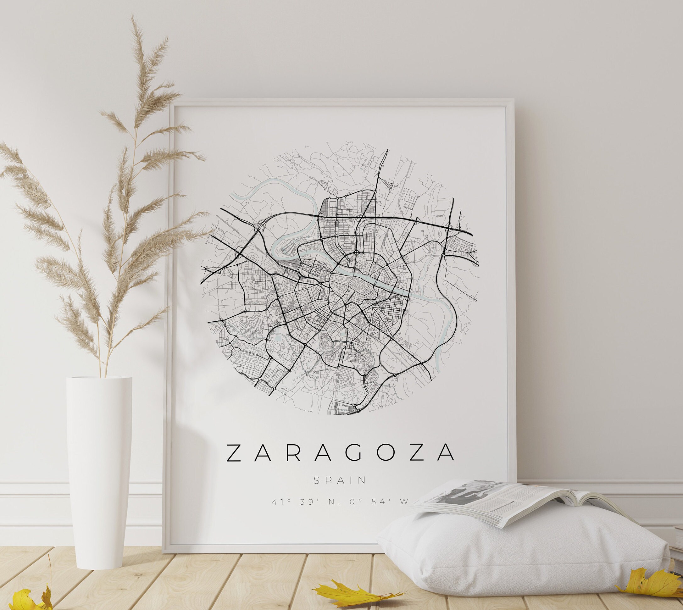 Zaragoza Map Poster, Zaragoza Map Print, Zaragoza Poster, Zaragoza ...