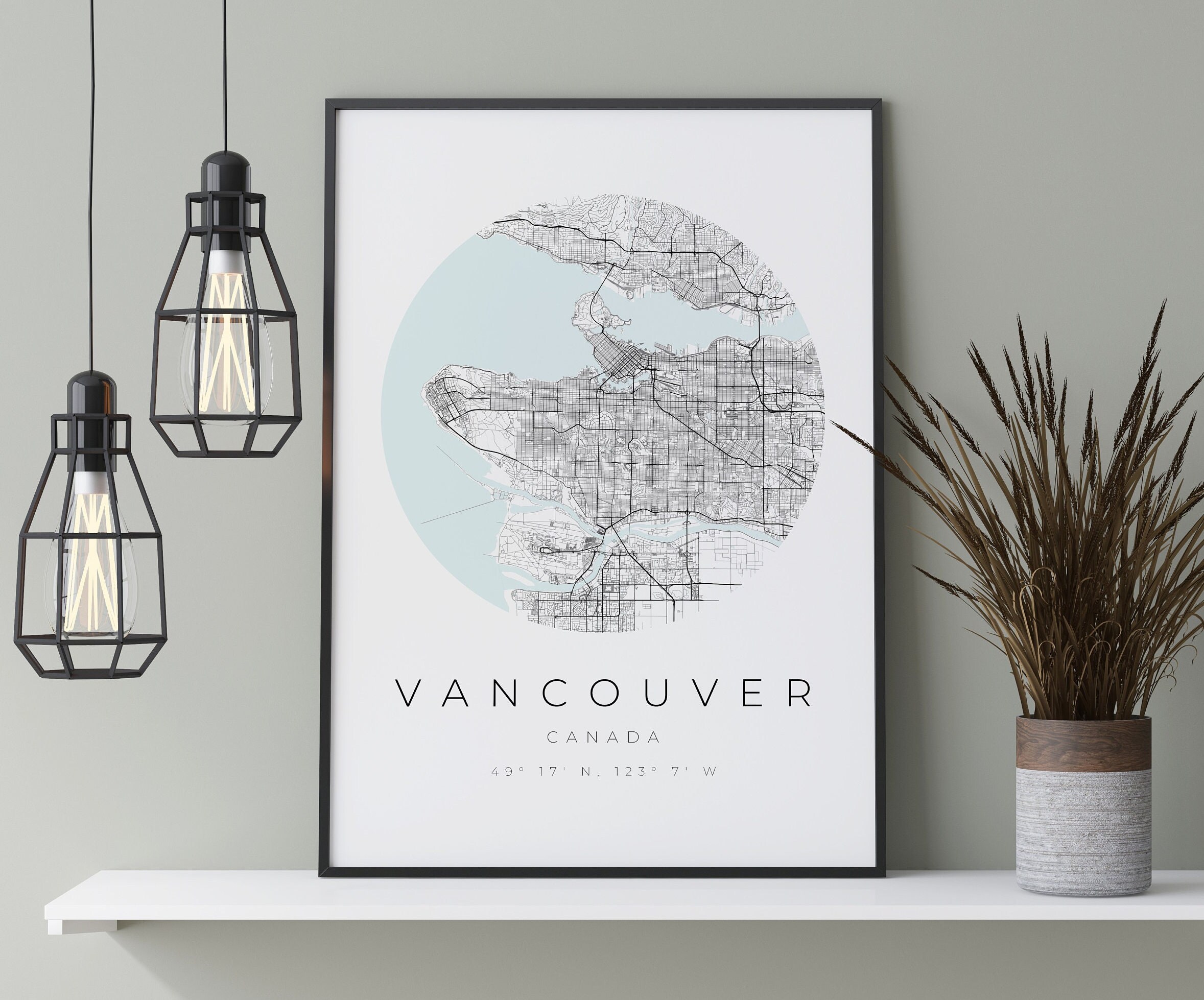 Vancouver Map Poster Vancouver Map Vancouver Poster | Etsy
