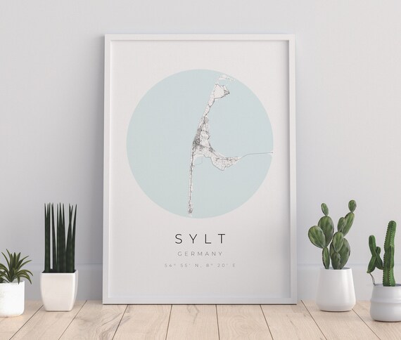 Sylt Map Poster Sylt Minimalist Sylt Map Sylt Poster Sylt | Etsy