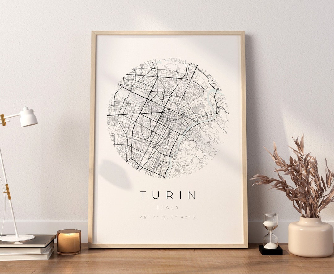 Turin Map Poster, Turin Minimalist, Turin Map Print, Turin Poster ...
