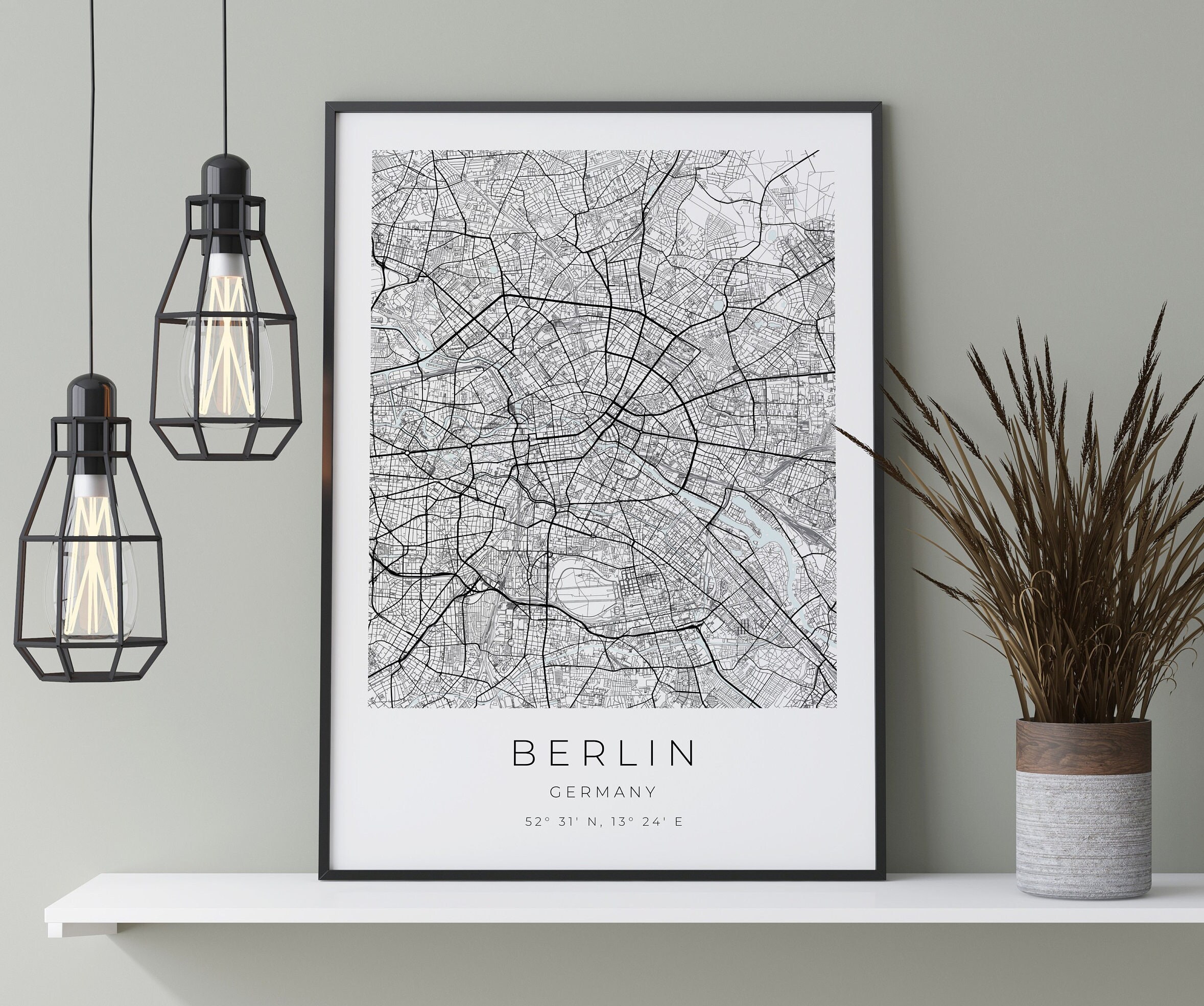 Berlin Map Print, Berlin Map Poster, Berlin Gift, Berlin Poster, Berlin ...