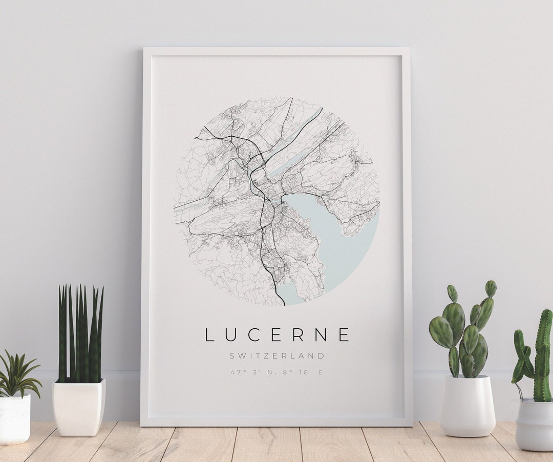 Lucerne Map Poster, Lucerne Minimalist, Lucerne Print, Lucerne ...