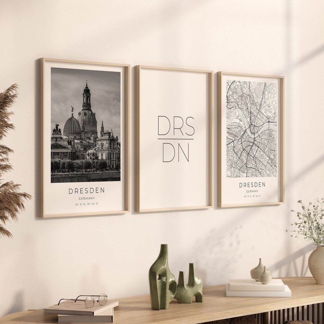 Dresden Poster 3er Set, Dresden Foto Set, Dresden Geschenk, Dresden Set ...