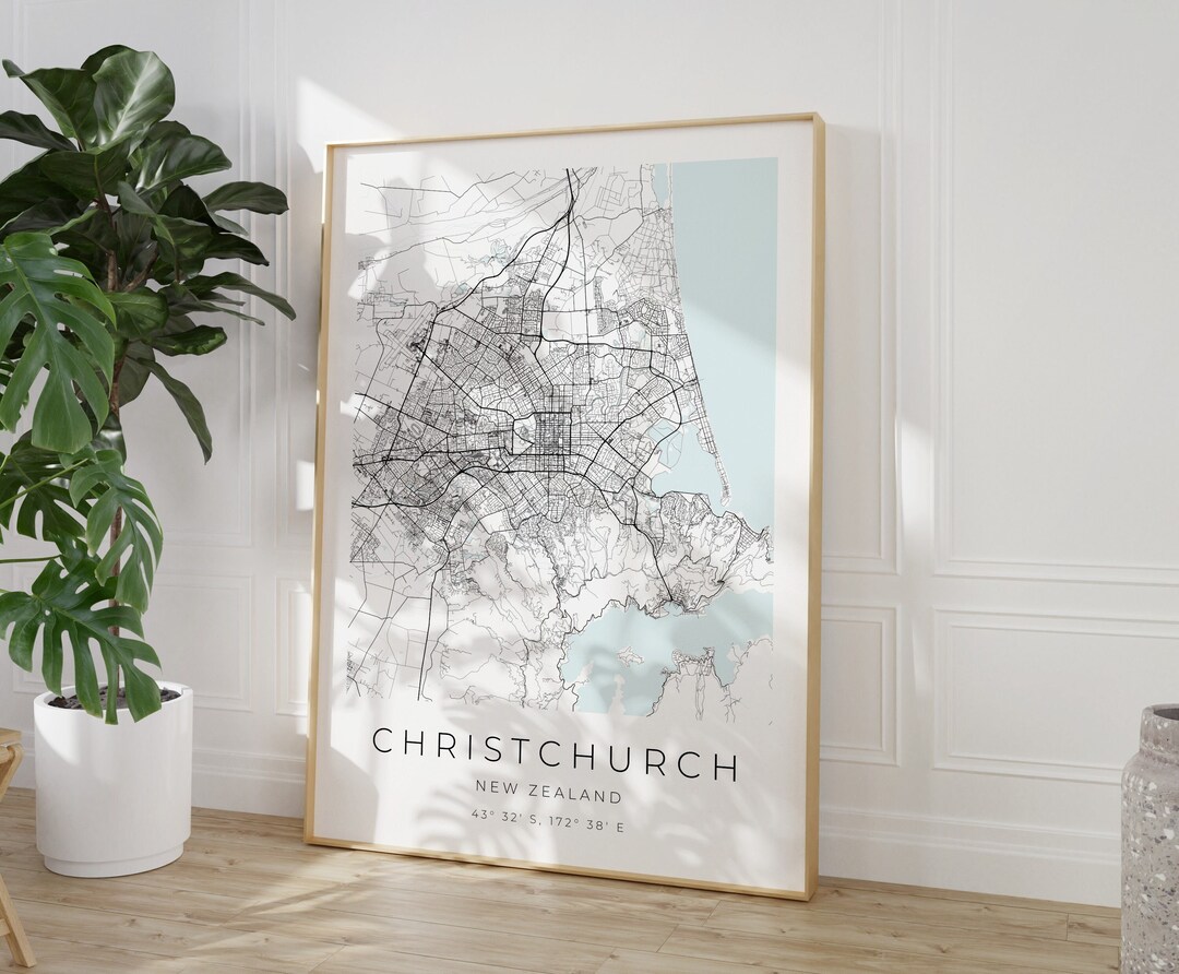 Christchurch Map Poster, Christchurch Map Print, Christchurch Poster ...