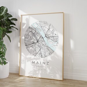 Mainz Map Poster, Mainz Map Print, Mainz Poster, Mainz Coordinates ...